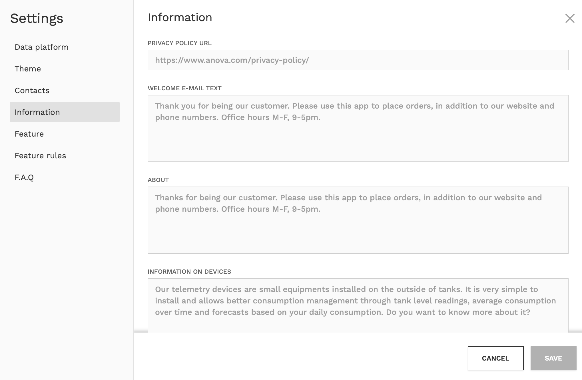 Unify - Anova Connect Configuration – Anova Support