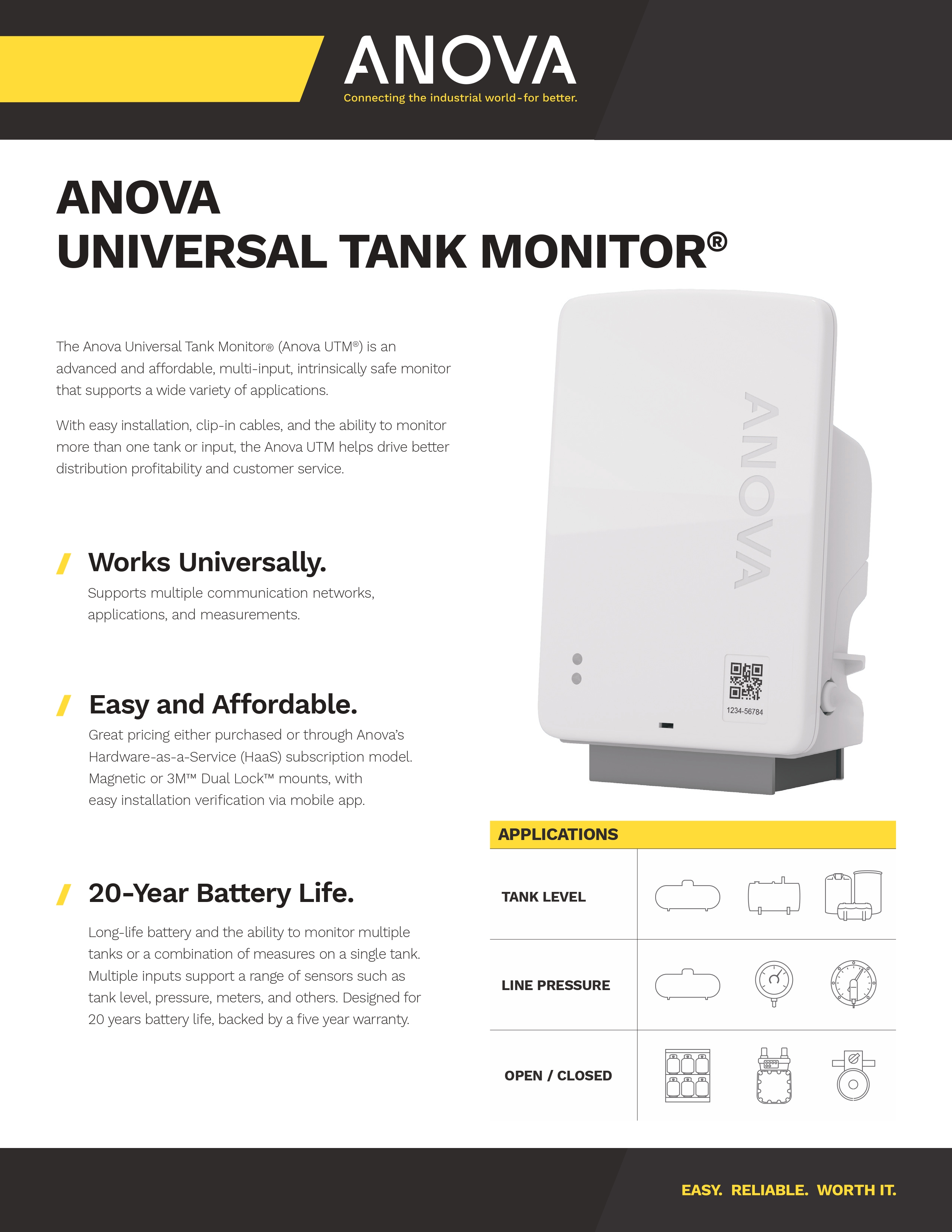 Product Data Sheet - Anova Universal Tank Monitor (UTM) – Anova Support